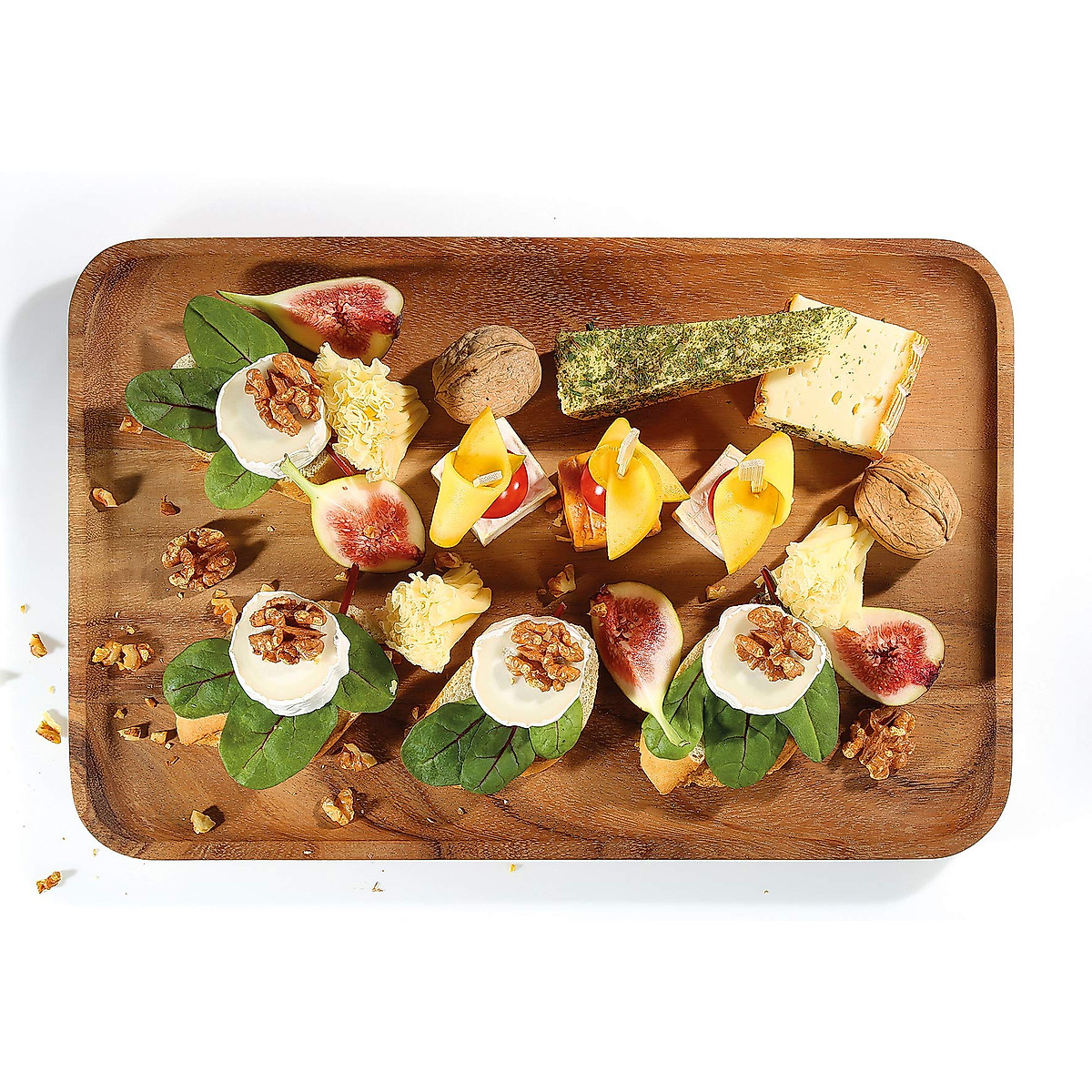 Zassenhaus Acacia Wood Snack Plate, 16.5 x 11 Inch, Natural