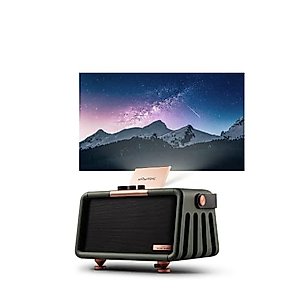 NOMVDIC X300 Smart Portable Projector,16W Harman Kardon Speakers, 1080P FHD Video Projector, 300 ANSI Outdoor Movie Projector, Wireless WiFi & BT, 110" Big Screen, Battery Built-in 6H Music/ 3H Video