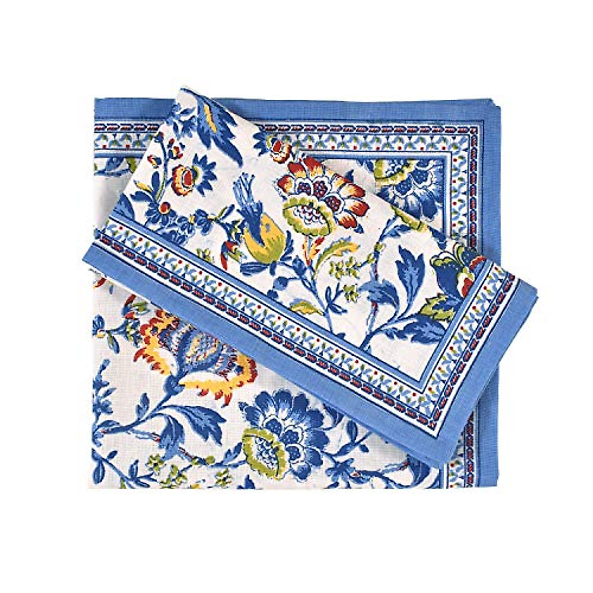 Cloth Napkins Set of 12 Cotton Linen Blend Printed Dinner Napkins Perfect for Parties Dinners Weddings Cocktail Christmas Napkins Cloth 20x20 Blue Floral