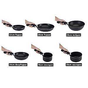 lzteck 24 Pieces Non-Stick Cookware Set with Meat Thermometer,Stackable Pans and Pots Set, Removable Handles Cookware set, for RVs and Camping,Induction,Dishwasher Safe