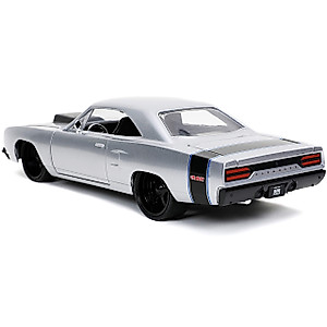 Jada Toys Bigtime Muscle 1:24 1970 Plymouth Roadrunner Die-cast Silver, Toys for Kids and Adults