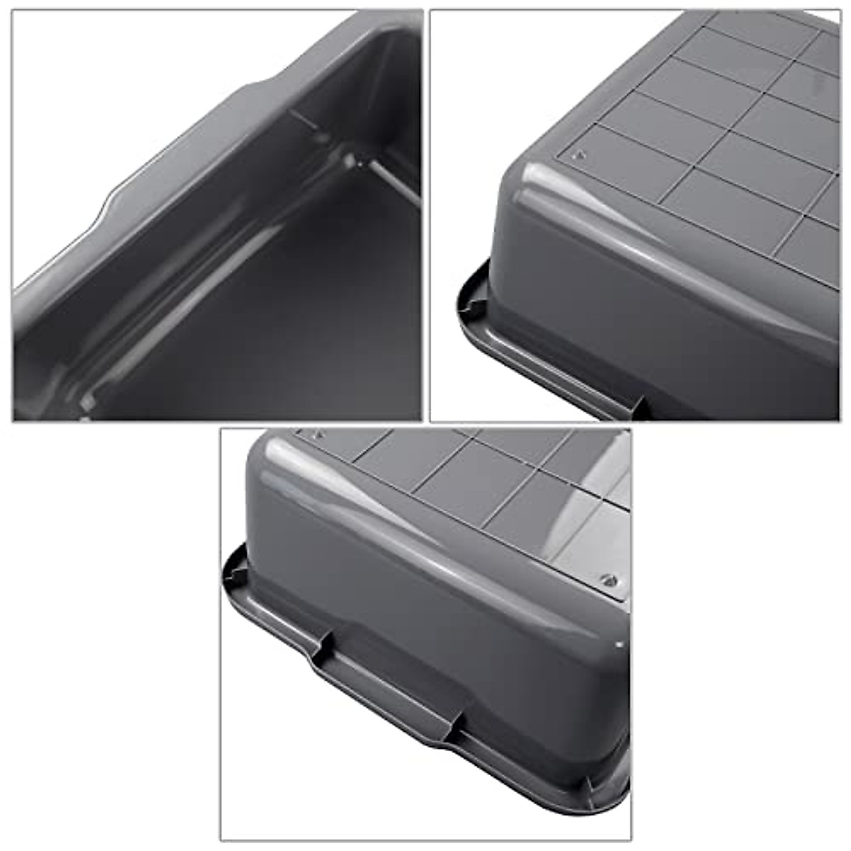 Obstnny 4-Pack 32 L Plastic Commercial Bus Tub, Large Utility Bus Boxes, Gray