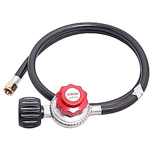 KIBOW 0~20PSI High Pressure Adjustable Propane Regulator w/4FT Hose-Type1 (QCC1) and 3/8 SAE(5/8"-18UNF) Female Flare Swivel Fitting
