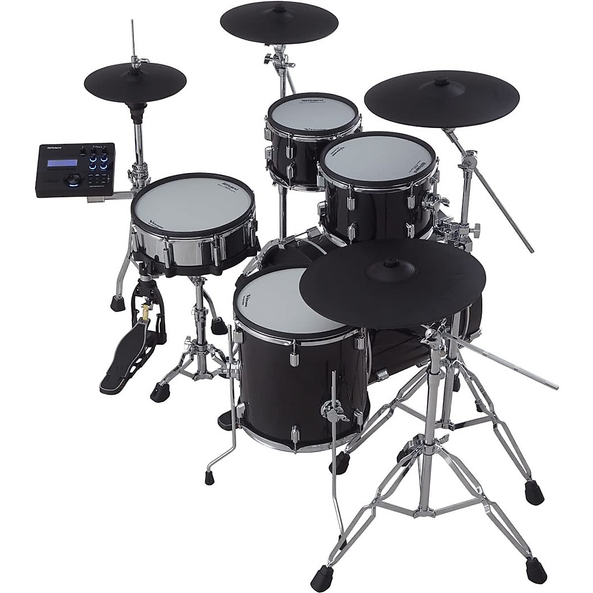 Roland VAD506 V-Drums Acoustic Design Electronic Drum Set with 14" Snare, 20" Kick, 10/12 Toms, 14" Floor Tom, 14" Crash, 16" Crash/Ride, and 18" Ride Cymbals, 12" Hi-hat, and TD-27 Sound Module