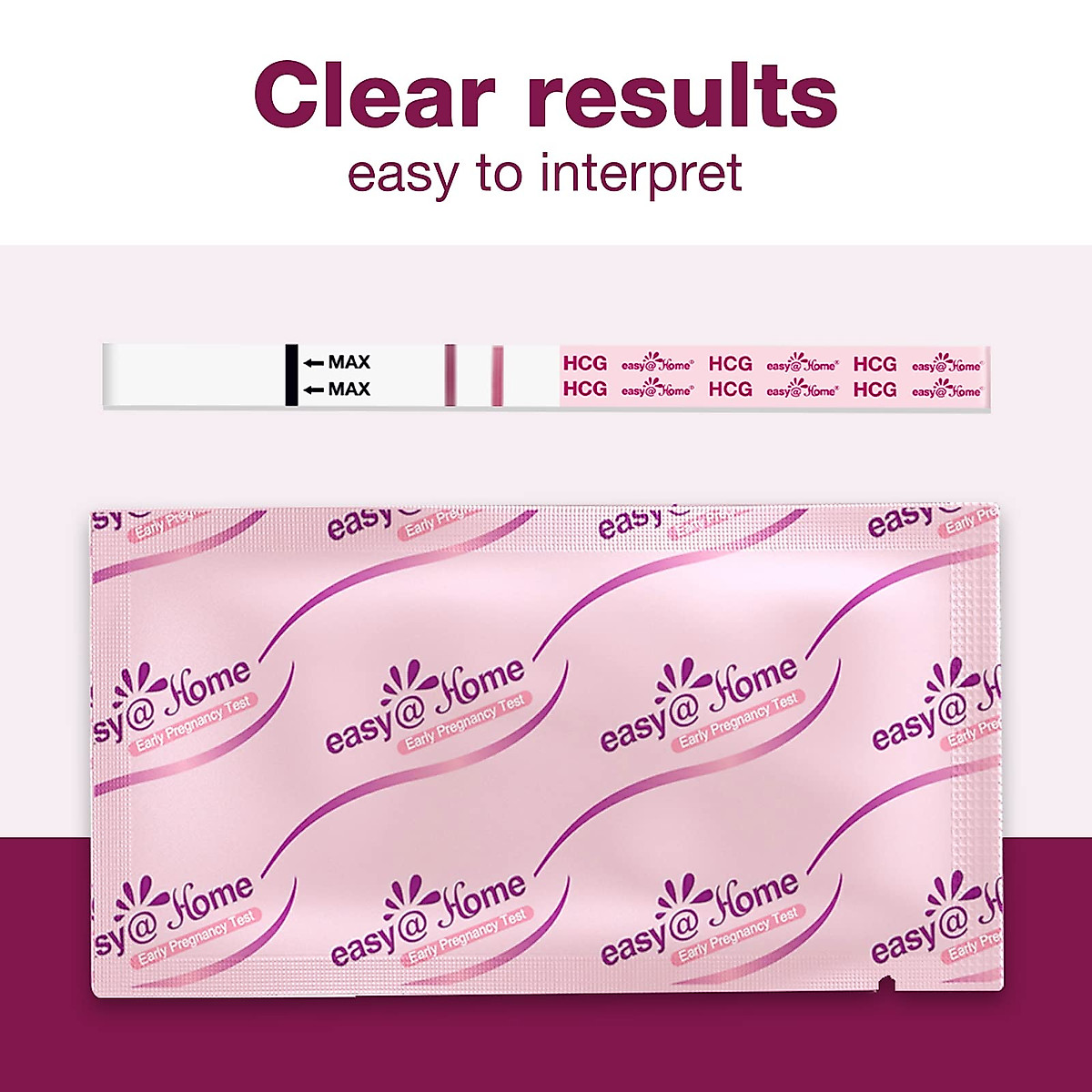 Easy@Home 60 Pregnancy Tests, FSA Eligible, 60 Hcg Test Strips Early Detection - Bulk Pregnancy Strips
