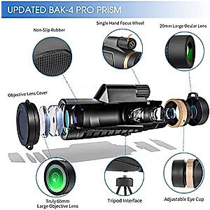 AYRAVIIO 12×60 Monocular Telescope with Smartphone Holder & Upgraded Tripod, High Powered SMC & BAK4 Scope for Adults, Birthday Gifts for Men Dad Him Husband Boyfriend, Gadgets for Birdwatching