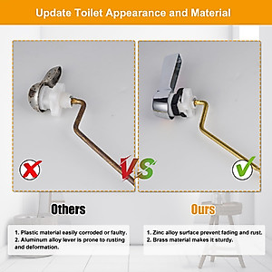 Hibbent Universal Side Mount Toilet Handle Replacement, Tank Flush Lever Replacement Handle with Stainless Steel Flapper Chains, Toilet Repair Handle, Chrome Finish