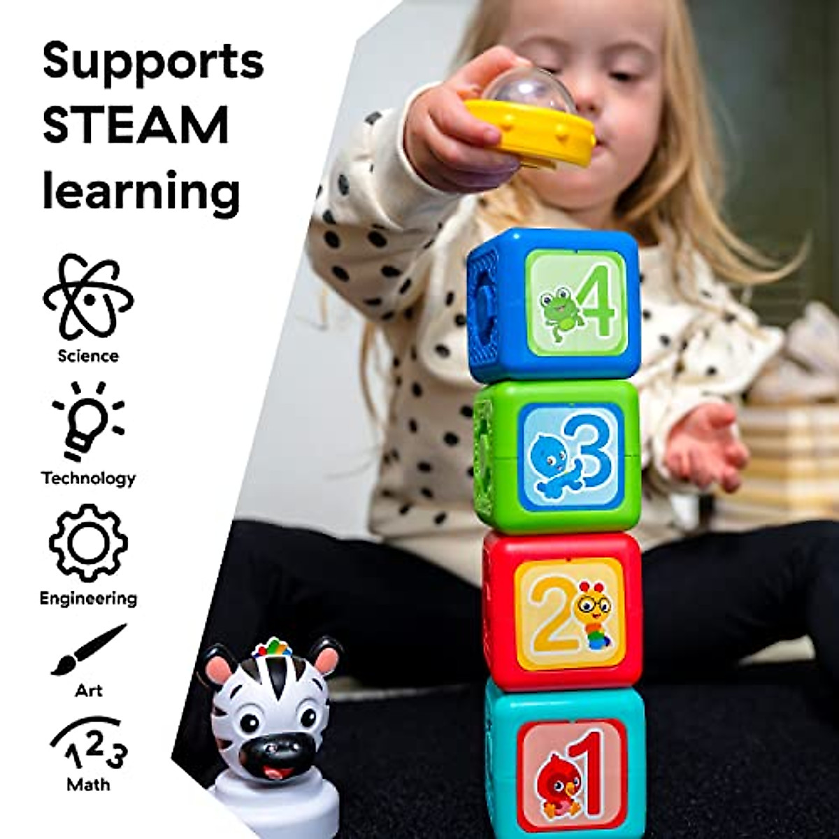 Baby Einstein Connectables 6 Piece Set STEAM Learning Magnetic Blocks Baby 6 Months+ Toddler Montessori Toys for 1 2 3 4 5 Year Old