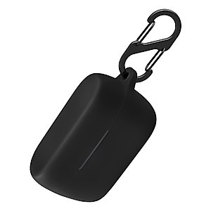 Geiomoo Silicone Carrying Case Compatible with Jabra Elite 3, Portable Scratch Shock Resistant Cover with Carabiner (Black)