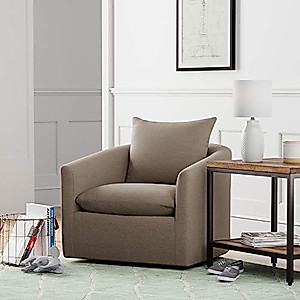 Amazon Brand – Stone & Beam Elisabet Upholstered Swivel Chair, 33.5"W, Slate