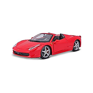 Bburago B18-26017 1:24 Scale Race and Play of The Ferrari 458 Spider Sports Car Die-Cast Model