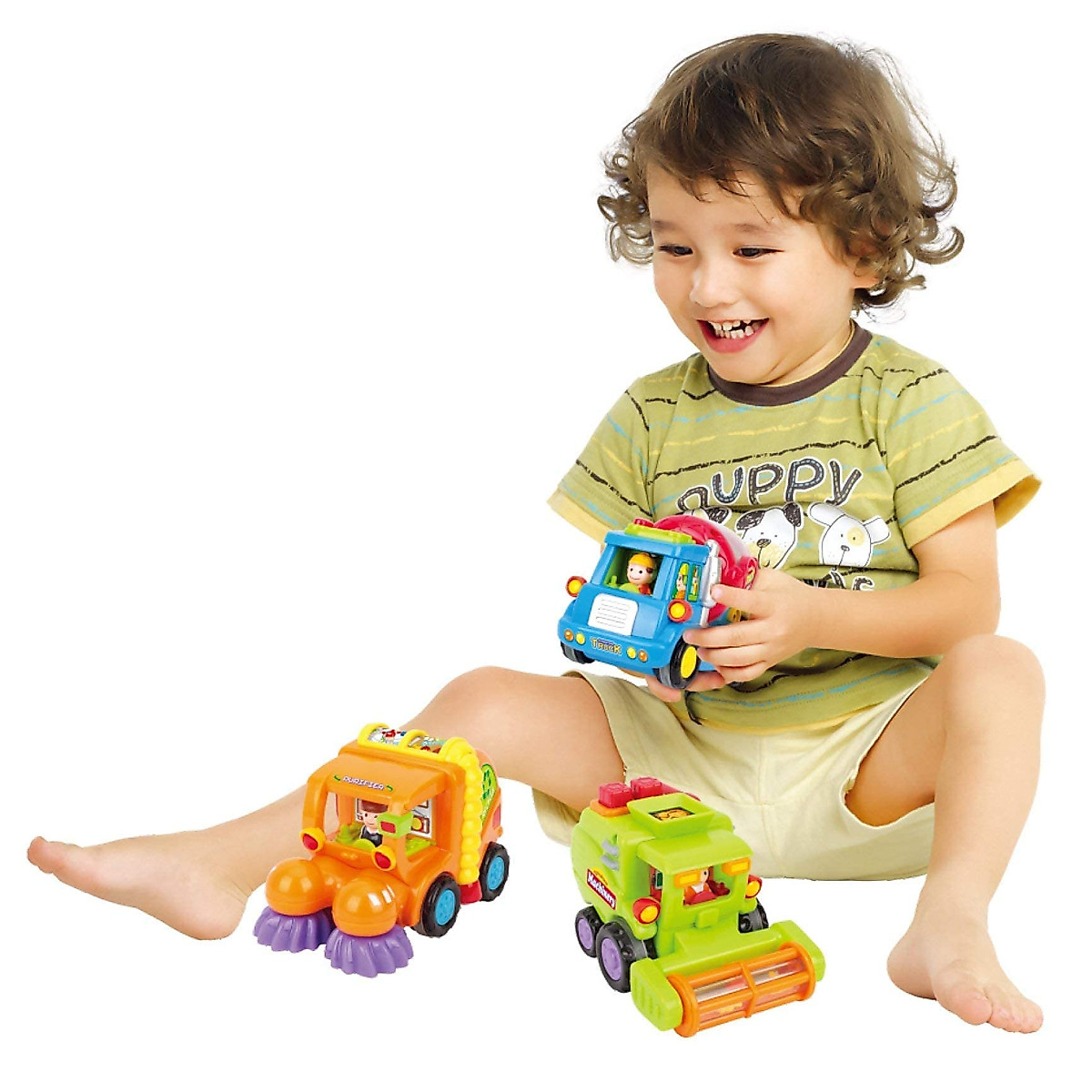 CifToys Musical Learning Workbench Toy and Push and Go Friction Powered Car Toys for Kids, Boys and Toddlers with Sound Effects & Lights Engineering Pretend Play