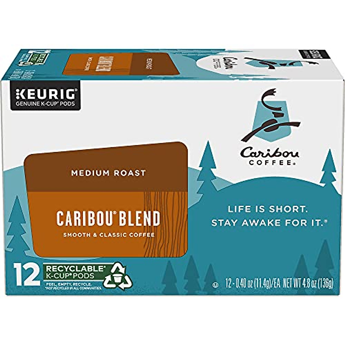 Caribou Coffee Caribou Blend Keurig K-Cups Coffee, 12 Count