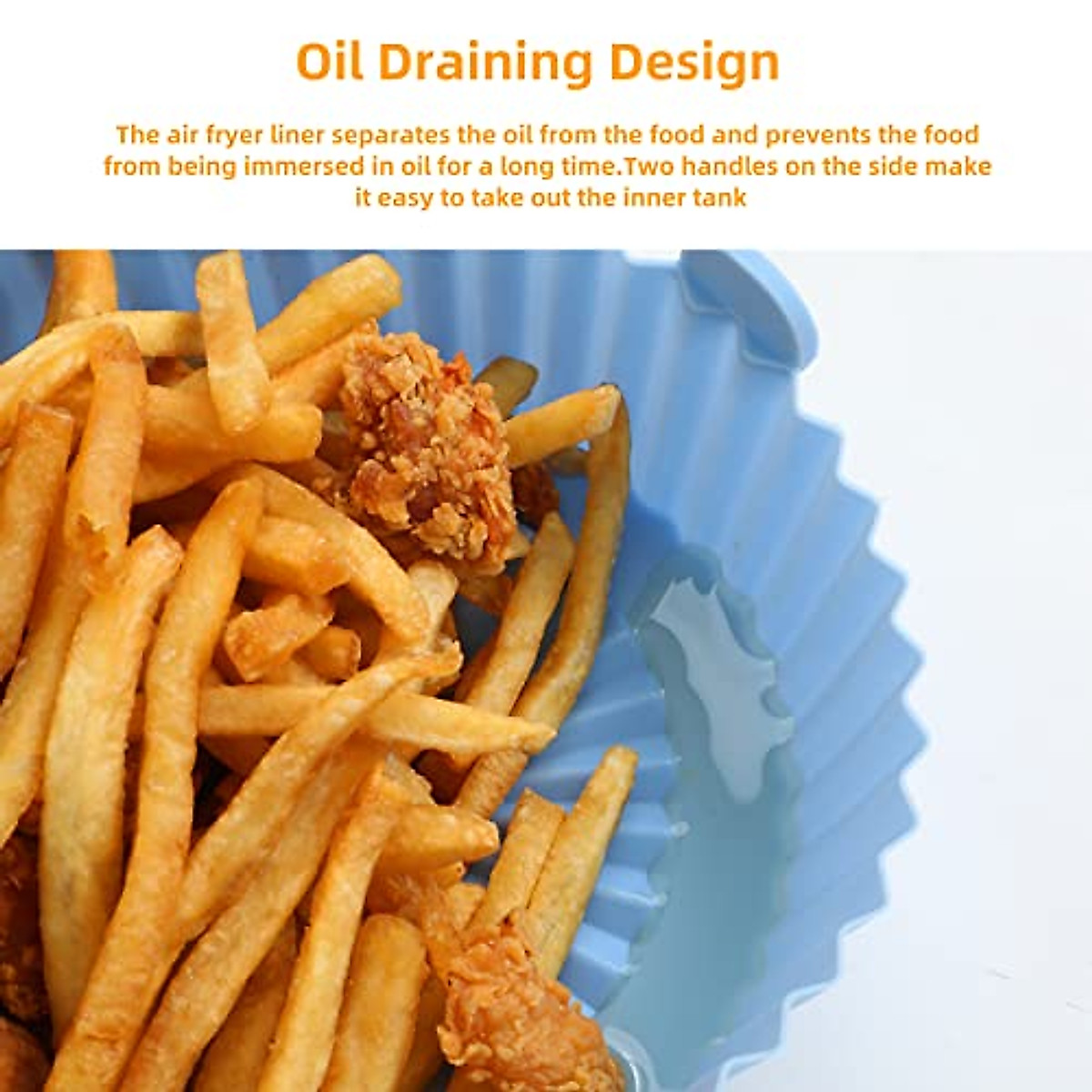 2 Pack Air Fryer Silicone Liner Round 6.5 Inch Reusable Air Fryer Silicone Basket Heat Resistant Easy Cleaning Air fryers Silicone Pot for 1 to 3.5 Qt for Air fryer Oven Accessories