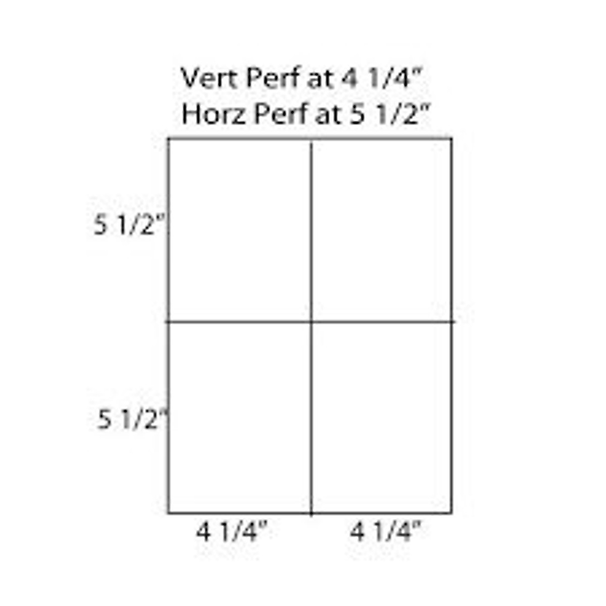 Perforated Paper, 4 Up 24# 8.5" X 11". Perforated in 4 Pcs. of 4.5" X 5.5". (1 Horizontal 1 Vertical). 500 Sheets. Ideal for W-2 and 1099 Tax Forms, and Much More. Working with Laser/Inkjet Printer.