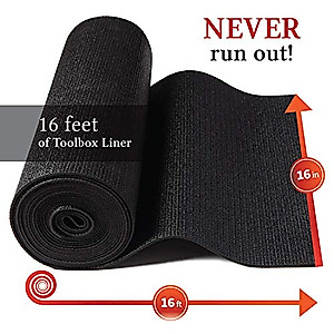 B&C Home Goods Tool Box Liner - Drawer Liner w/ Black Anti Slip Toolbox Matting - Box Liners to Protect Your Tools - Easily Adjustable to Fit Any Size