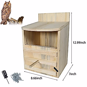 Big Owl House,Screech Owl House,Owl Nesting Box Owl Bird House,Barn Owl Box Owl Boxes for Outside with Mounting Screws, Instructions,Video Teaching, Easy Assembly Required
