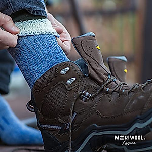 MERIWOOL Merino Wool Hiking Socks for Men and Women – 3 Pairs Midweight Cushioned – Warm n Breathable (X-Large, Dusk)