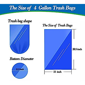 4 Gallon Small Garbage Bags 250 Counts,Trash Bag Bin Liners, 15-Liters Bin Bags Wastebasket Bags for home office kitchen Trash Can,Bathroom,Bedroom 5 Color