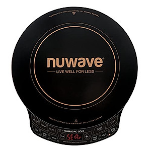 Nuwave (Renewed) Gold Precision Induction Cooktop, Portable, Large 8” Heating Coil, 12” Shatter-Proof Ceramic Glass Surface, 51 Temp Settings from 100°F - 575°F, 3 Watt Settings 600, 900, & 1500 Watts