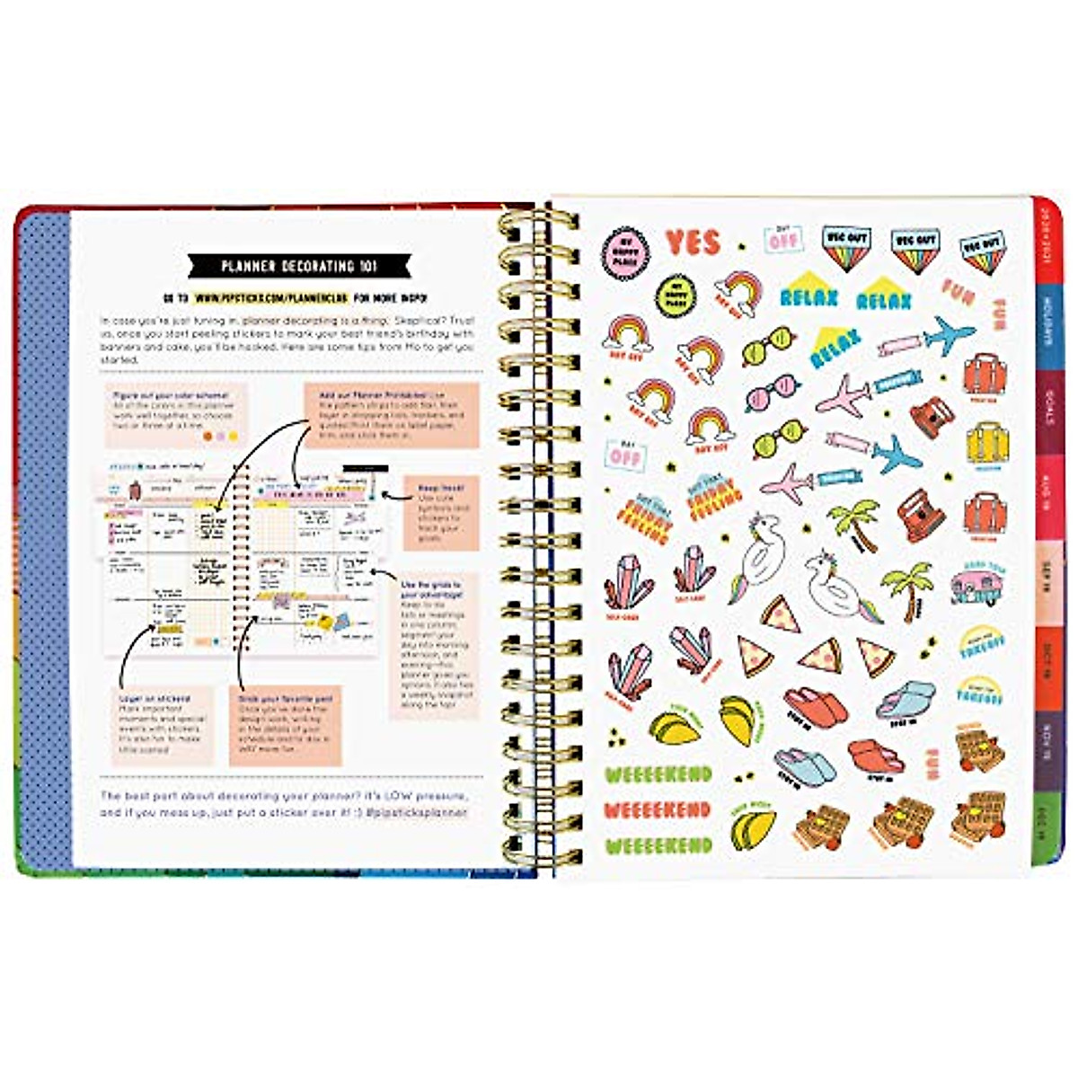 Stay Golden 17-Month Large Planner with 1000+ Stickers 2019-2020 (Pipsticks+Workman)