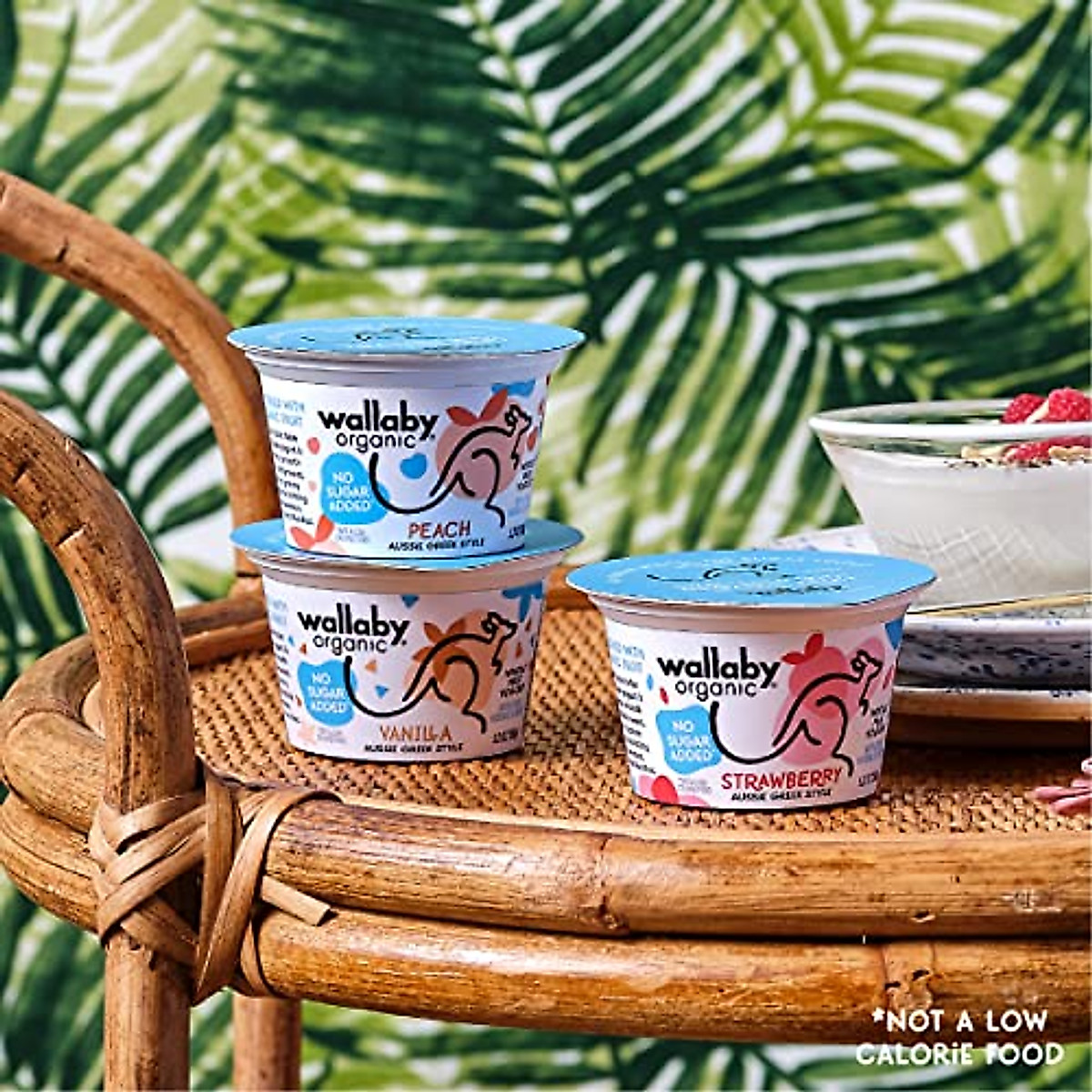 Wallaby Organic Aussie Greek Yogurt, No Sugar Added, Strawberry, 5.3 oz. USDA Organic