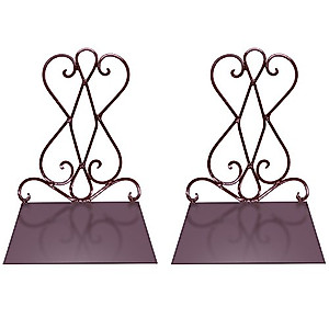 Anwenk Vintage Bookends Book Ends Bronze Heavy Duty Book Holders Long Base Luxury Art Retro Antique Style, w/Felt Pads to Protect Bookshelf Bookcase, Bronze