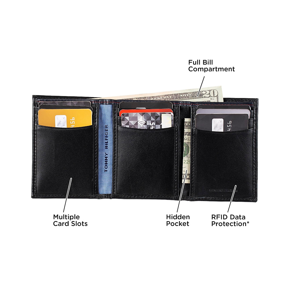 Tommy Hilfiger Men's Leather Trifold Wallet