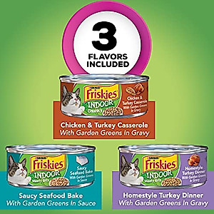 Purina Friskies Indoor Wet Cat Food Variety Pack, Indoor - (24) 5.5 oz. Cans