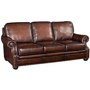 Hooker Furniture Seven Seas Leather Sofa in Sedona Chateau