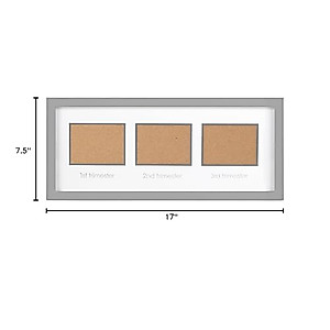 Pearhead Triple Sonogram Picture Frame, Pregnancy Keepsake Photo Frame, Gender-Neutral Baby Nursery Décor, Baby Accessory for New and Expecting Parents, Gray
