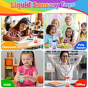 Liquid Timer - Sensory Toy for Relaxation, Liquid Motion Bubbler Timer with Floating Color Lava Lamp, 3-Pack Incredibly Effective Calming Stress Relief Hourglass Toy for Kids & Adults, Autism & ADHD