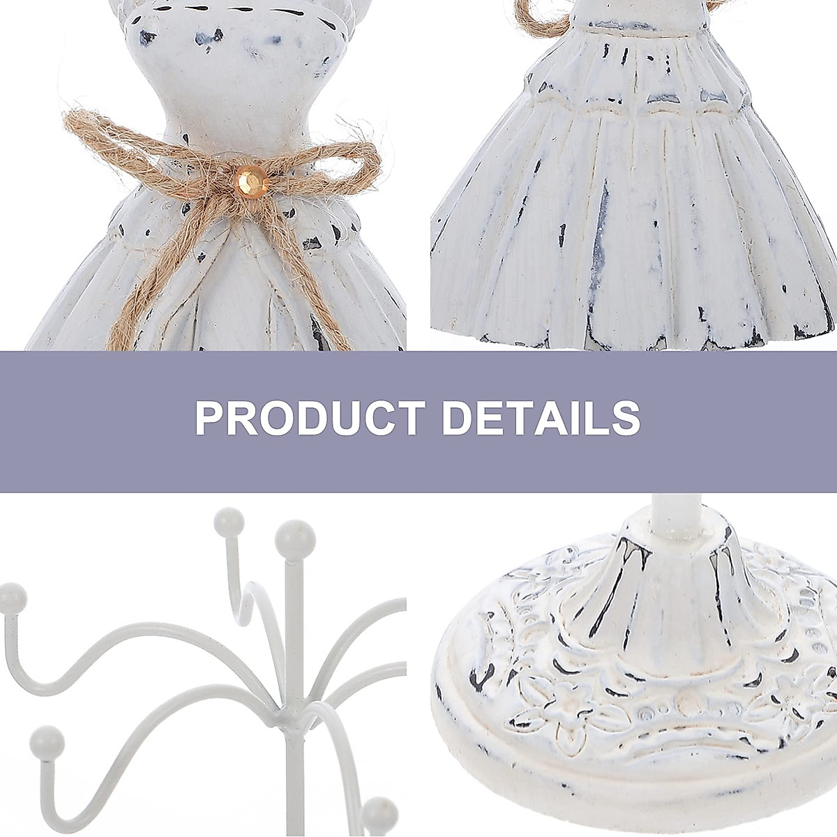 NUOBESTY Mannequin Jewelry Stand Makeup Containers Necklace Display Stand Desktop Jewelry Rack Necklace Display Rack Choker Necklaces for Princess Doll Earring Hoop Miss Resin Unique