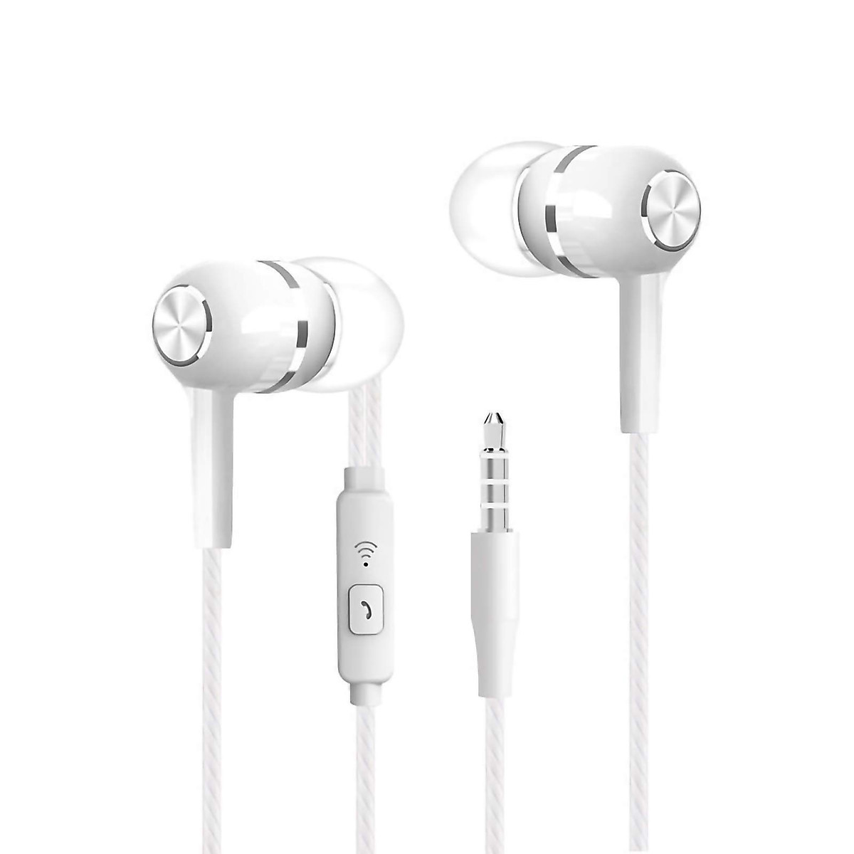 D-GROEE Earbuds Earphones, Wired Headphones in Ear, S12 Universal 3.5mm Earphone Wired Earbuds with Mic for Phone White with Mic