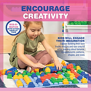 UNiPLAY Platform Soft Building Blocks — Educational Sensory Stacking Blocks, Learning Toy with 11 x 11 Inch Base Plate for Ages 3 Months and Up (64-Piece Set)