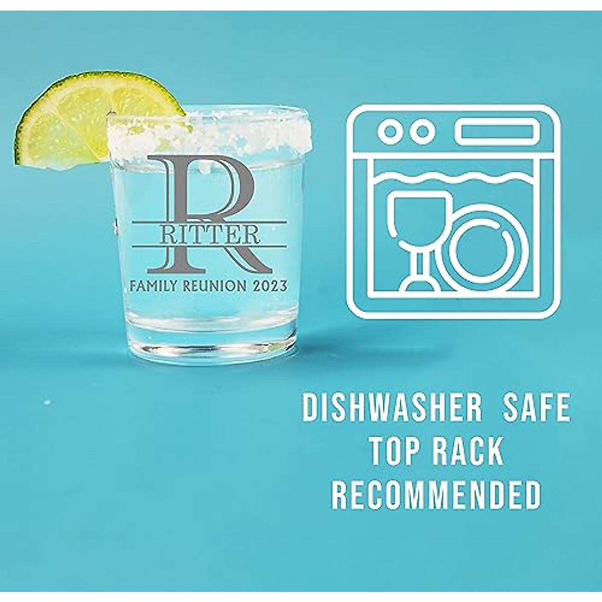 Personalized Etched 2.5oz 1pk Shot Glass – Customized Monogram Name, Custom Gifts Men Women, Groomsmen, Engraved Wedding Birthday Anniversary Retirement Gift Ideas Him Her, Party Favors, Halpert