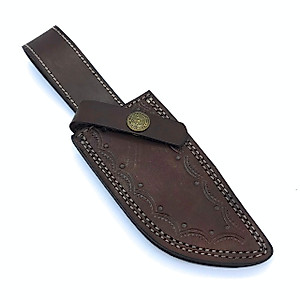 9" long custom handmade leather sheath for 4" cutting blade knife