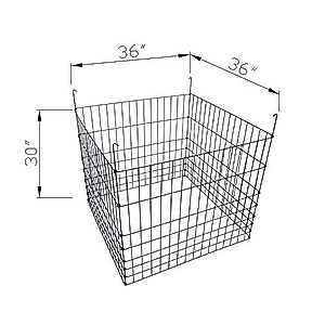 MTB Garden Wire Compost Bin 36x36x30 inches, Black, Garden Bed Fencing