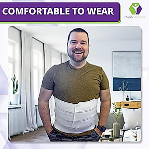 MARS WELLNESS Premium Plus Size Bariatric Abdominal Binder - 12" 4 Section/Panel - Bariatric Binder Abdominal Brace for Men or Women - Fits Waist Sizes 46" - 62"