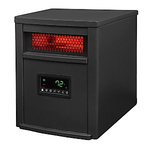 LifeSmart Infrared Quartz Space Heater, 8 Element 1500W Portable Heater with Remote, Black
