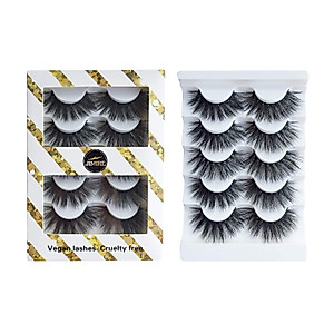 JIMIRE High Volume False Eyelashes Fluffy 3D Lashes Pack 5 Pairs