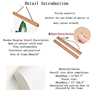 HPNIUB Natural Wood Magnetic Hanger Frame & Canvas Poster-Bible Verse Canvas Wall Art Print Inspirational Typography Positive Art Painting 28X45cm Frames Hanging Kit