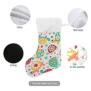Kigai Christmas Stockings Cute Floral Sea Turtles Large Candy Stockings Stuffers Kids Cute Xmas Sock Decorations 1PC for Home Holiday Party 12" x18"