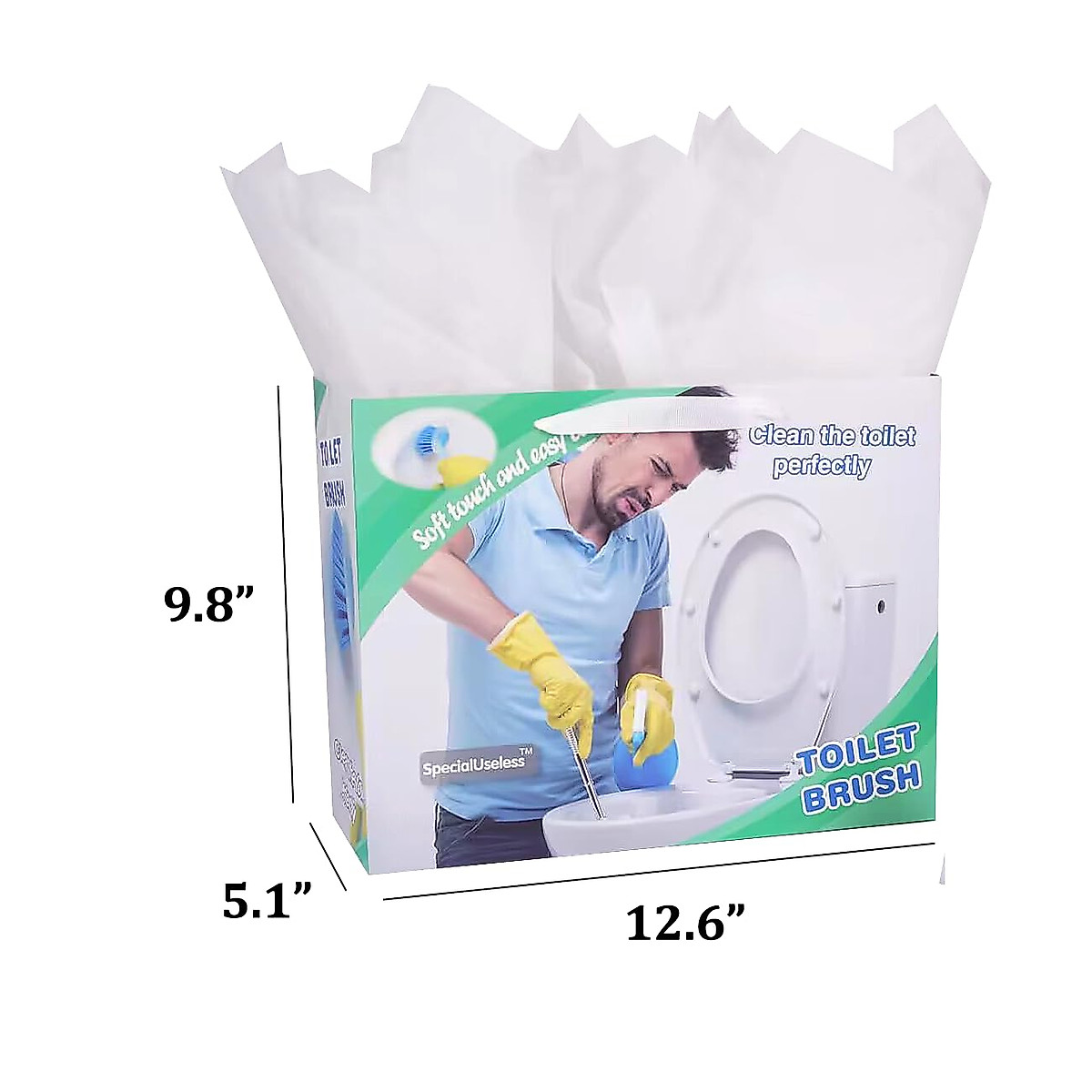 ysmile 13" Funny Gift Bag with Wrapping Tissue for Men Women Large Paper Bag with Handle Single 1 Pack (Hide Your Real Present)