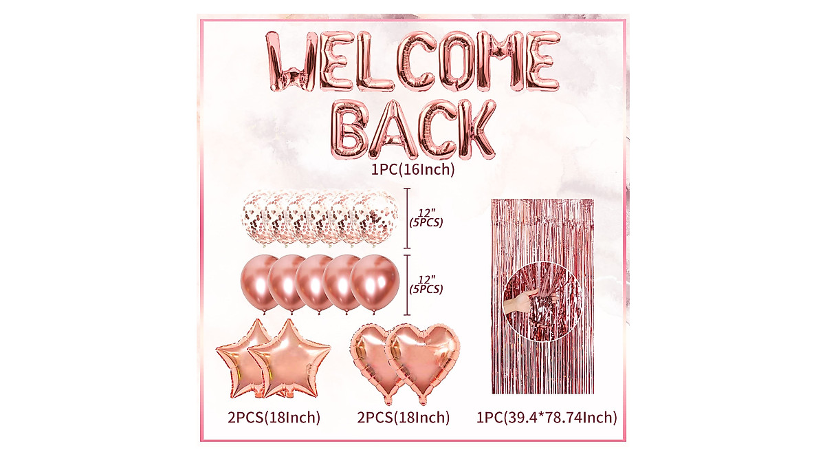 16 PCS Welcome Back Banner Balloons Welcome Back Office Decoration ...