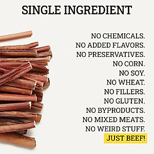 Sancho & Lola's 6-Inch Jumbo Bully Sticks for Dogs 5-Count - Grass-Fed Free-Range Grain-Free Beef Pizzle Dog Chews