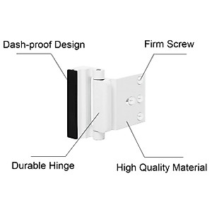 TOYFUL 2 Pack Door Reinforcement Locks with 8 Screws, Home Security Door Lock for Toddler, Childproof Door Lock Night Lock Withstand 800 Lbs White