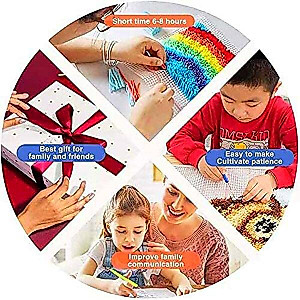 Little Yellow Ducks Latch Hook Kits Pillow DIY Printed Canvas Handmade Cushion Crochet Yarn Embroidery Needlework Hook Latch Kit Pillowcase Rug Cover Christmas Home Sofa Decoration 43x43cm