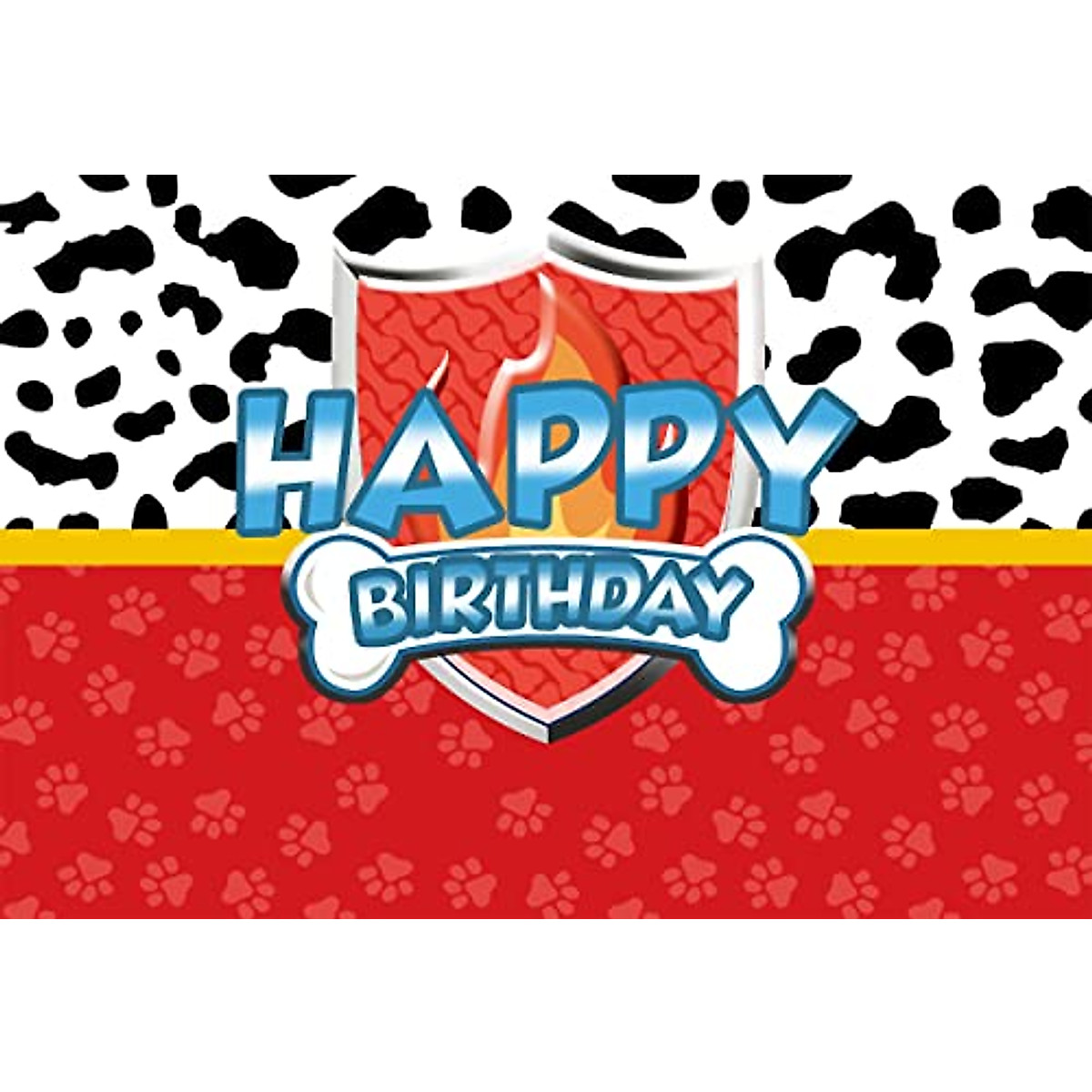 7x5ft Red Dog Paw Happy Birthday Party Banner Photography Backdrops for Boy Girls Background Photo Booth Props Decorations for Baby Show