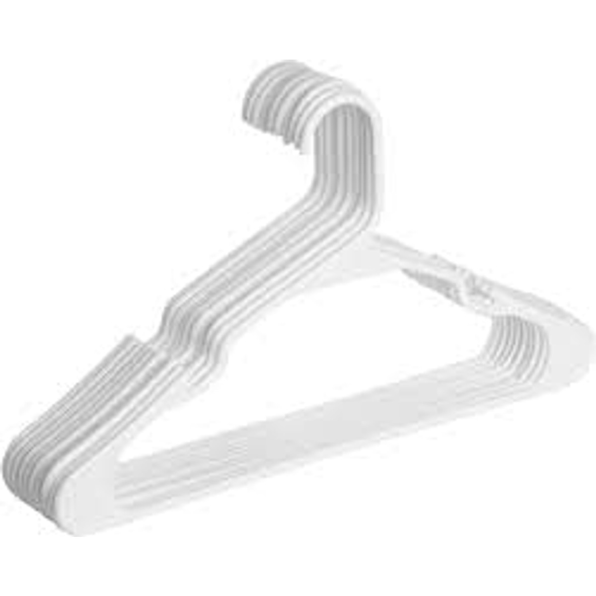 20-Pack White Notched Plastic Clothes Hangers - Durable, Space-Saving, and Closet Organizing Solution - Perfect for Shirts, Pants, Dresses, and More